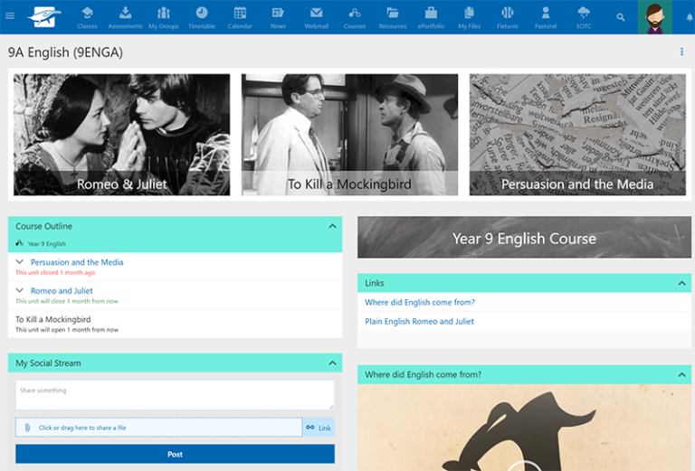Setting up Class Pages with Schoolbox Learning Management System