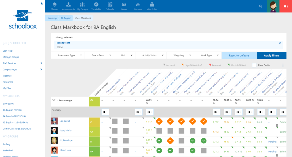 Markbooks: Best Reporting and Feedback Technology for K-12 Teachers