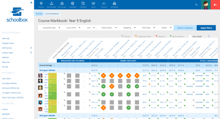 Markbooks: Best Reporting and Feedback Technology for K-12 Teachers