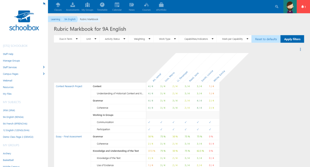 Markbooks: Best Reporting and Feedback Technology for K-12 Teachers